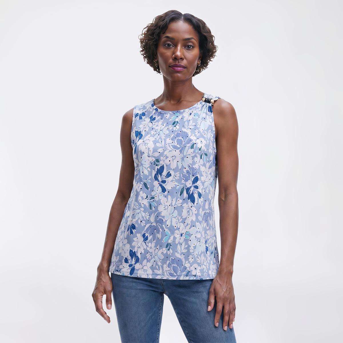 Click here for Womens Emily Daniels Sleeveless Floral Disco Foil... prices